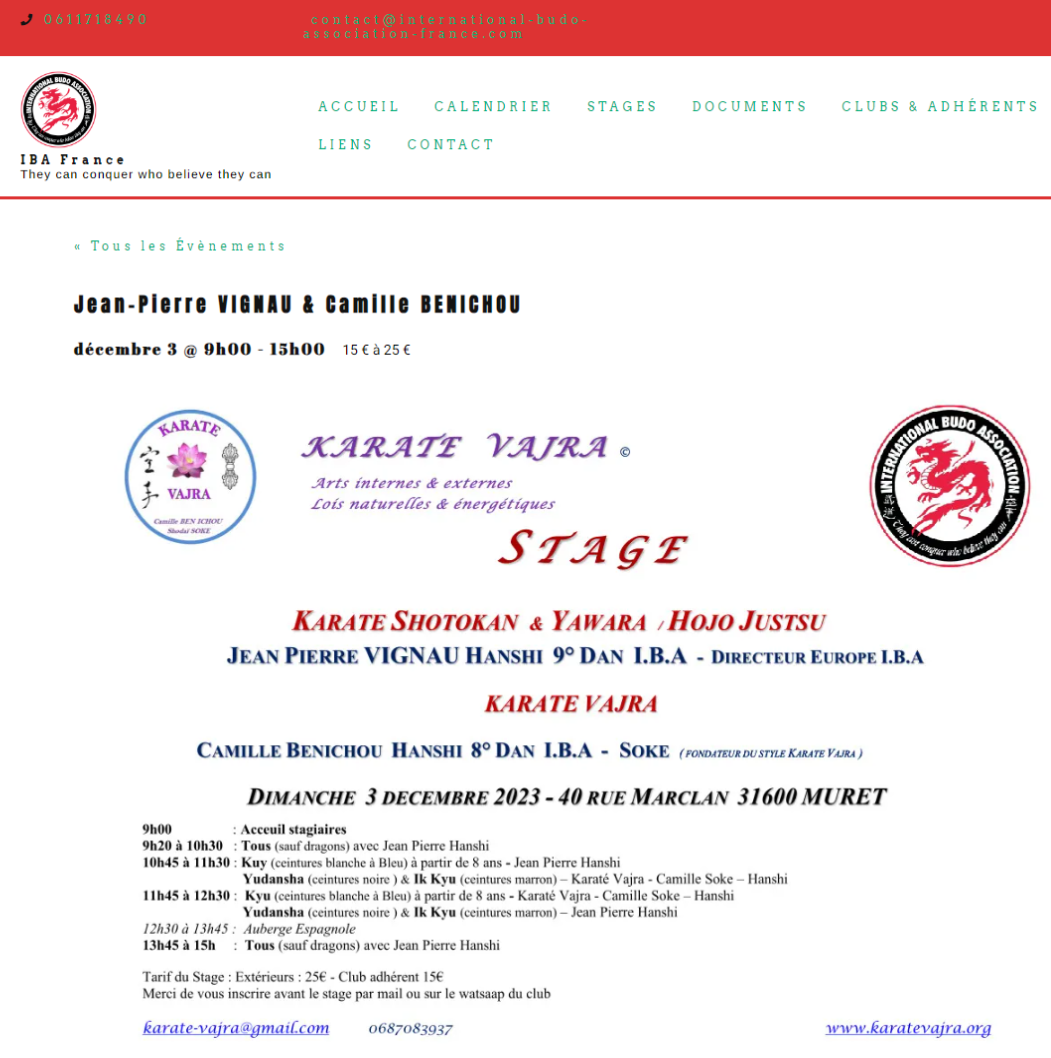 STAGE 3 décembre 2023 – Karaté Vajra & Shotokan – Yawara Jutsu – Hojo Jutsu | KARATE VAJRA