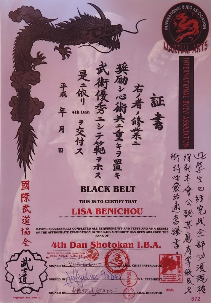 Lisa Benichou Shiteï – a réussi son examen du 4°Dan 四段 IBA Karaté ...